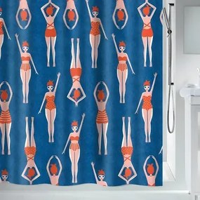 SPIRELLA Sprchový závěs BAIGNEUSES motiv plavkyň modrý / Polyester / 1