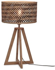 Stolní lampa s bambusovým stínidlem v černo-přírodní barvě (výška 53 cm) Java – Good&amp;Mojo