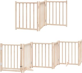 Zábrana pro psy s dvířky skládací 15 panelů 750 cm topol 3155699