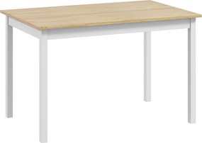 HOMCOM Jídelní Stůl, Kuchyňský Stůl, Konstrukce z Masivního Dřeva, 4 Osoby, Jídelní Stůl, Vintage Design, 120 cm, Přírodní a Bílá | Aosom