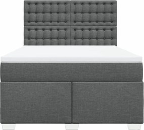 Box spring postel s matrací tmavě šedá 160x200 cm textil 3290554