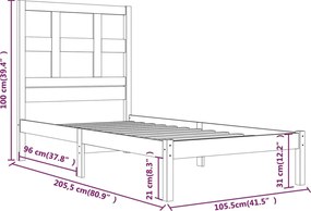 vidaXL Rám postele masivní borovice 100 x 200 cm [3104471] Barva: medová hnědá