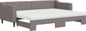 Válenda s přistýlkou a matracemi taupe 80 x 200 cm textil 3197442