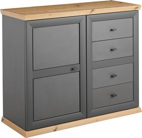 XXXLutz KOMODA, antracitová, dub artisan, 108/89,5/43 cm Hom`in - Široké komody - 000003002733