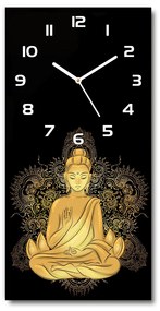 Wallmuralia Nástěnné hodiny tiché Budha a mandala 30x60 cm