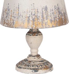 Béžová antik kovová stolní lampa Aurélia - Ø 32*47 cm E27/ma* 1*60W