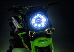 LEAN CARS Akumulátorový motocykl XW-07 s LED podsvícením kol, zelený