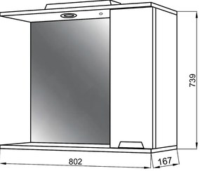 Lavedo Marco 80 závěsná koupelnová skříňka se zrcadlem a osvětlením