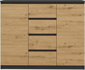 FALCO Komoda Malvína 2D4S 120 antracit/dub artisan