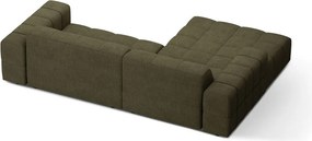 Khaki žinylková rohová pohovka (levý roh/s lenoškou) Chicago – Cosmopolitan Design