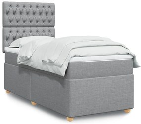 Box spring postel s matrací světle šedá 90x200 cm textil 3293470