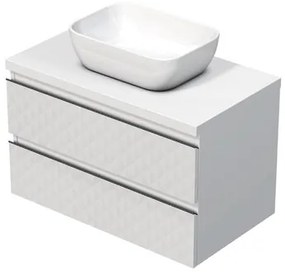 Koupelnová skříňka s krycí deskou SAT Cube Way 80x47,5x46 cm bílá mat CUBE3D46802ZBKD