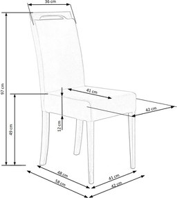 HALMAR CLARION židle dub medový/MONOLITH 09