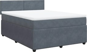Box spring postel s matrací tmavě šedá 140x200 cm samet 3290053