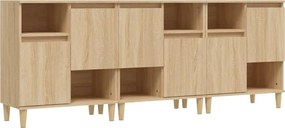 Příborníky 3 ks dub sonoma 60 x 35 x 70 cm kompozitní dřevo 3185738