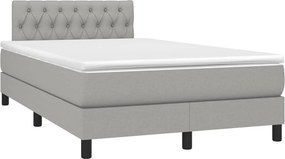 Box spring postel s matrací světle šedá 120x190 cm textil 3269744