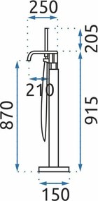 Rea Carat, volně stojící vanová baterie, zlatá, REA-B5231