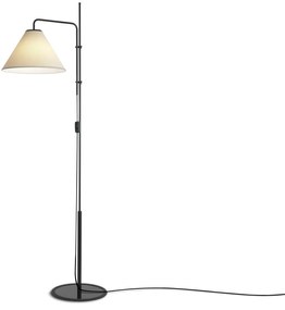 Marset A641-402 Funiculí, černá stojací lampa s pískovým textilním stínidlem, 1xE27, 158cm
