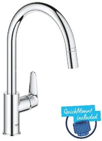 Grohe Start Curve - Dřezová baterie s výsuvnou koncovkou, chrom 30562000