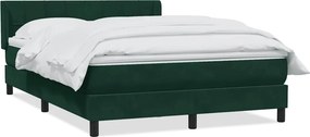 Box spring postel s matrací tmavě zelená 160x220 cm samet 3318162