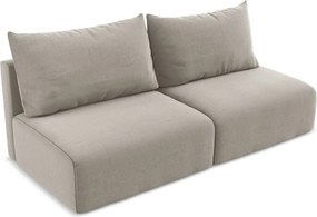 Taupe sametová rozkládací/s úložným prostorem pohovka 216 cm Kalena – Makamii