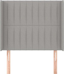 Čelo postele typu ušák světle šedé 83x16x118/128 cm textil 3119792