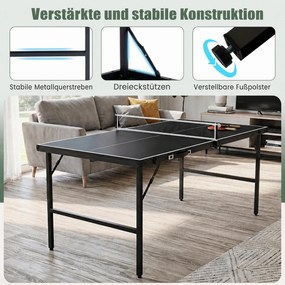 Costway Skládací stůl na stolní tenis se sítí a 2 pálkami a míčky Mini na stolní