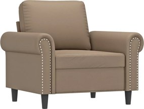 Křeslo s podnožkou cappuccino 60 cm umělá kůže 3201204
