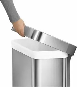 Simplehuman Pedálový odpadkový koš  – 55 l / matná ocel / FPP / kapsa