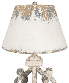 Béžová stolní lampa na podstavci s patinou – 40x79 cm