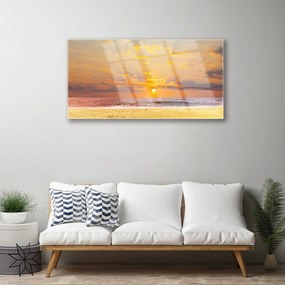 Obraz na skle Moře Pláž Slunce Krajina 125x50 cm