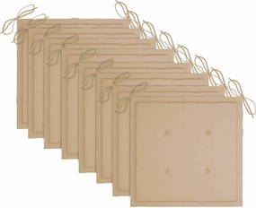 Skládací židle s polštáři, 8 ks, masivní teakové dřevo 3072864