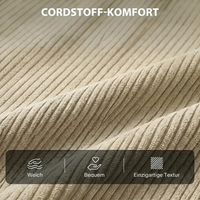 HOMCOM Rozkládací křeslo 3-v-1, skládací křeslo z kordurové látky s funkcí spánku, nastavitelná opěrka zad, polštář, Béžové