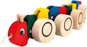 BINO Tahací housenka / dřevo / 30 cm / od 12 měsíců