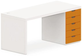 Artspect DS306-B-1607/L - Stůl se zásuvkovým kontejnerem 160x70cm - Orange