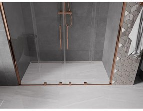 Mexen Velar Duo, posuvné dveře do otvoru 170x200 cm, 8mm čiré sklo, růžové zlato, 871-170-000-02-60