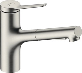 Hansgrohe Zesis M33 dřezová baterie s vytahovací sprškou, 2 proudy nerez 74821800
