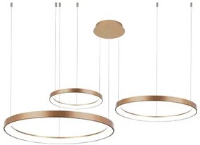 Designový LED stmívatelný lustr Agnes 38+58+78 zlatá