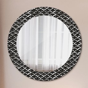 Kulaté zrcadlo s dekorem Orientální stupnice fi 60 cm