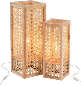 Přírodní bambusová stolní lampa Rectan - 23*23*65cm