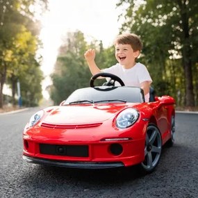 AIYAPLAY dětské vozidlo 3-5 let s oficiální licencí RUF GT, dálkové ovládání, bezpečnostní pás a hudba, červené