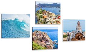Set obrazů vůně mořské krajiny - 4x 40x40 cm