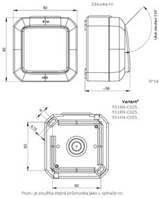 ABB Variant+ zásuvka IP54 bílá 5518N-C02510 B s víčkem