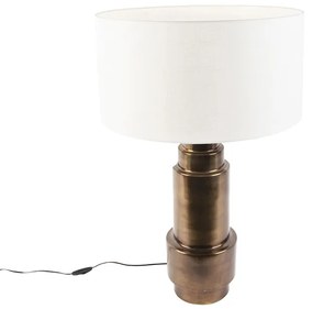 Stolní lampa v Art Deco stylu s stínítkem bílým 50 cm - Bruut