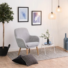 Krzesło w stylu skandynawskim Wysokie podłokietniki Szare Dąb DOTTI