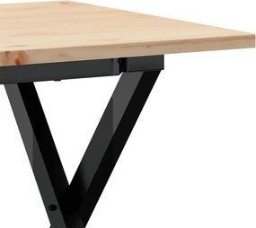 Konferenční stolek s X rámem 100x50x45 cm borové dřevo a ocel 3282688