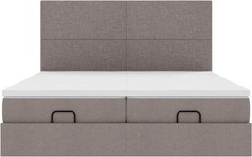 Osmanský rám postele s matracíes taupe 200x200cm textil 3313682