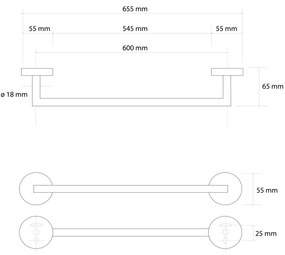 Sapho, X-ROUND GOLD držák ručníků, zlatá, XR404GB