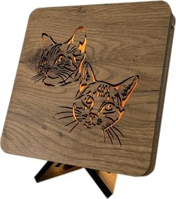 Li-Go "Kočky" lampa 19x19 cm provedení povrchu: dub