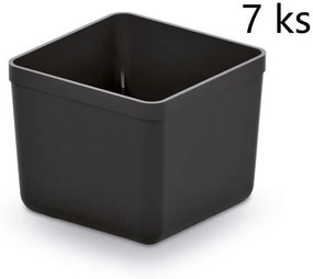 Sada úložných boxů 7 ks UNITEX 5,5 x 5,5 x 16,5 cm černá